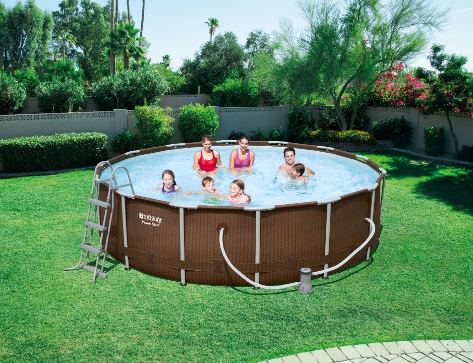 Bestway Rattan Frame Pool 427 x 107 cm m/filter pumpe+stige (Udgået)