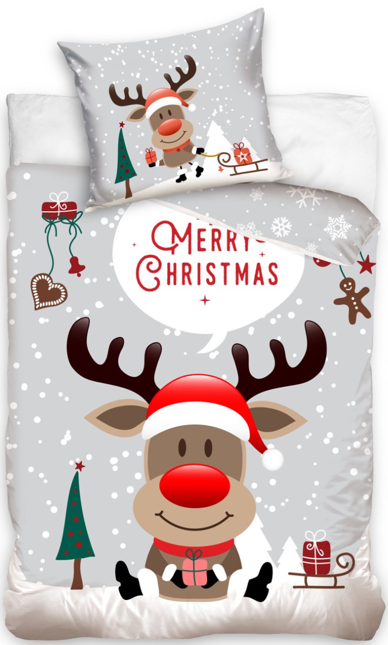 Merry Christmas Jule Sengetøj Lys, 140 x 200cm (Udgået)